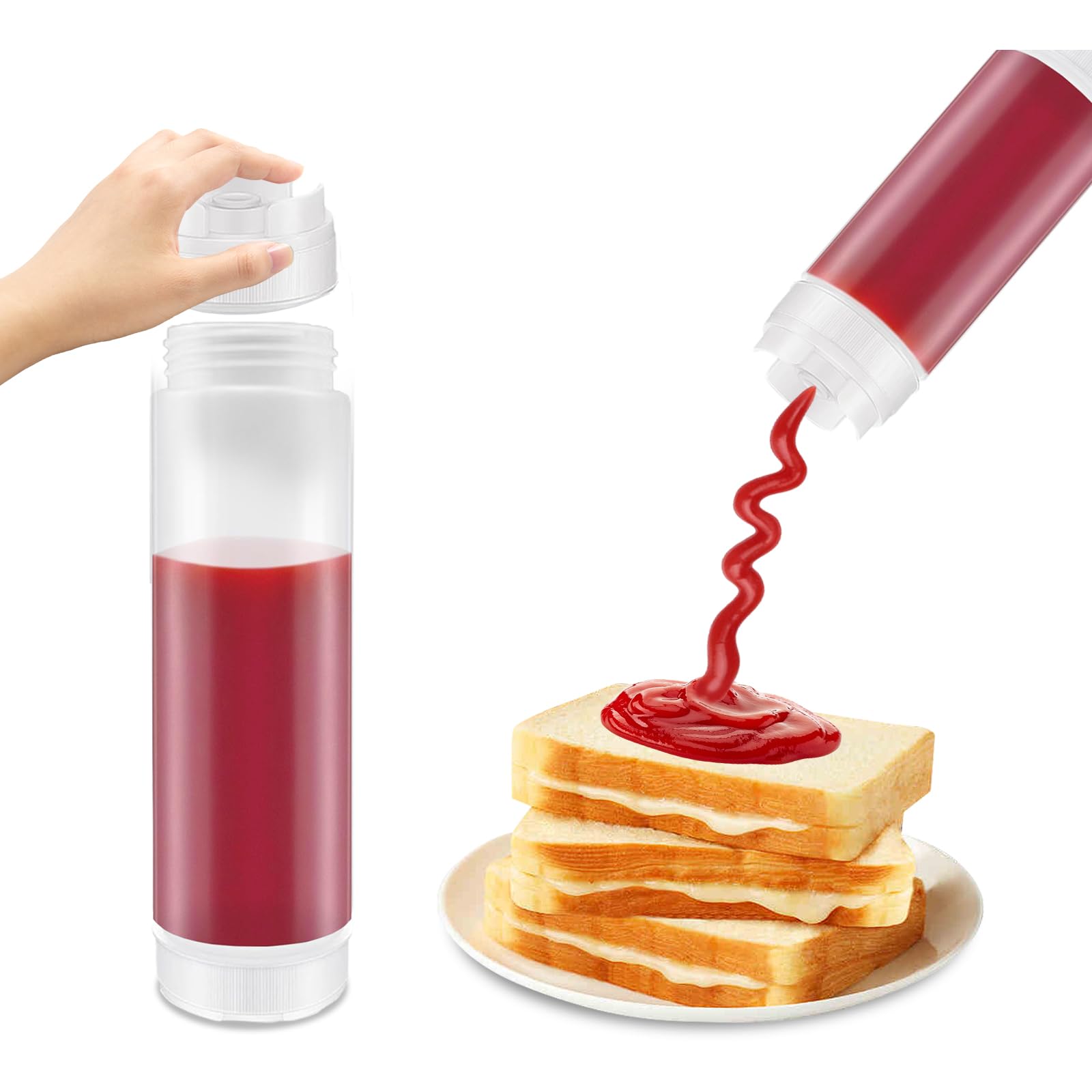 Snapklik.com : 6 Pcs Inverted Plastic Squeeze Bottle 16 Oz Condiment ...
