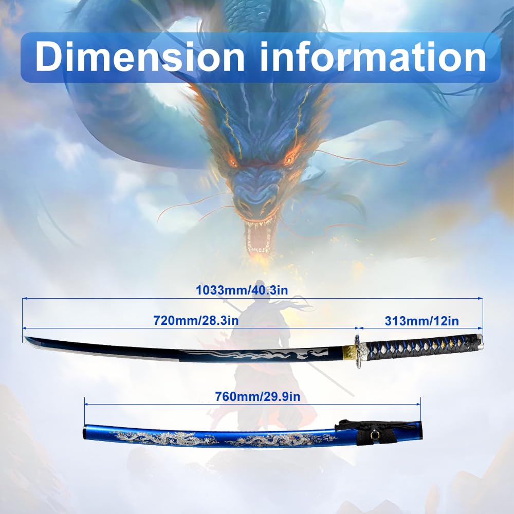 Practical Katana Sword Real Sharp Full Tang Samurai Sword Real Carbon ...