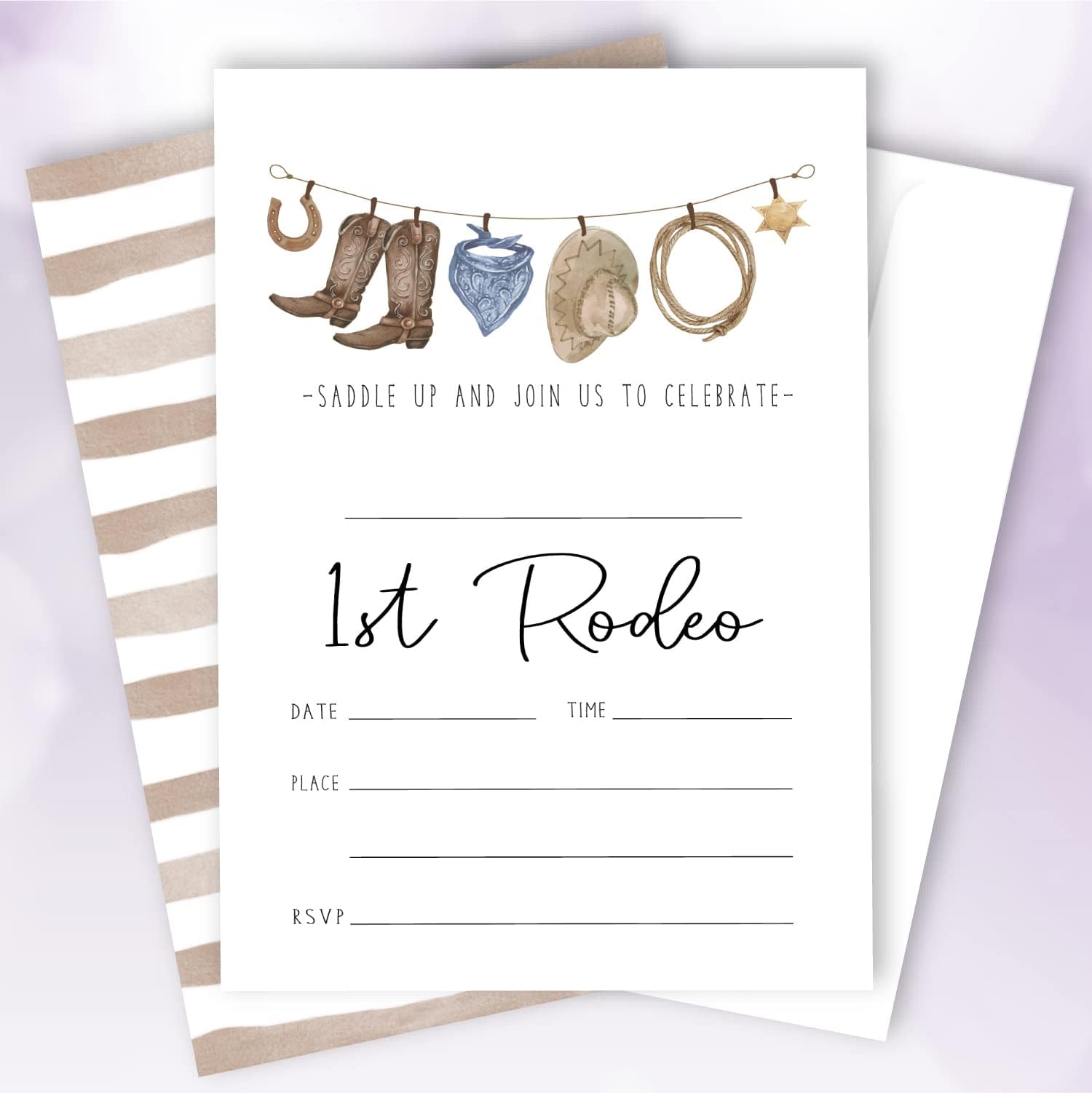 Amazon.com : 20 Sets Wild West Cowboy 1st Rodeo Birthday Party ...