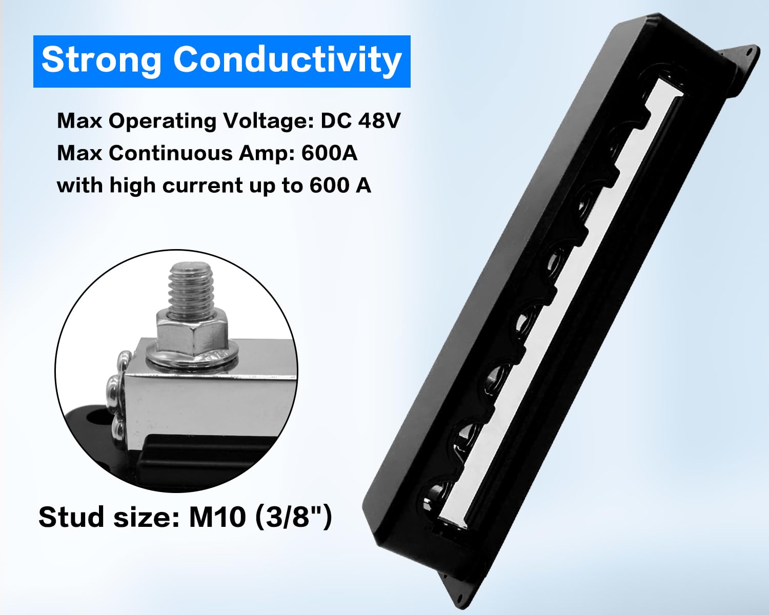 Snapklik.com : Jamgoer 600A Bus Bar Heavy Duty Power Distribution Block ...