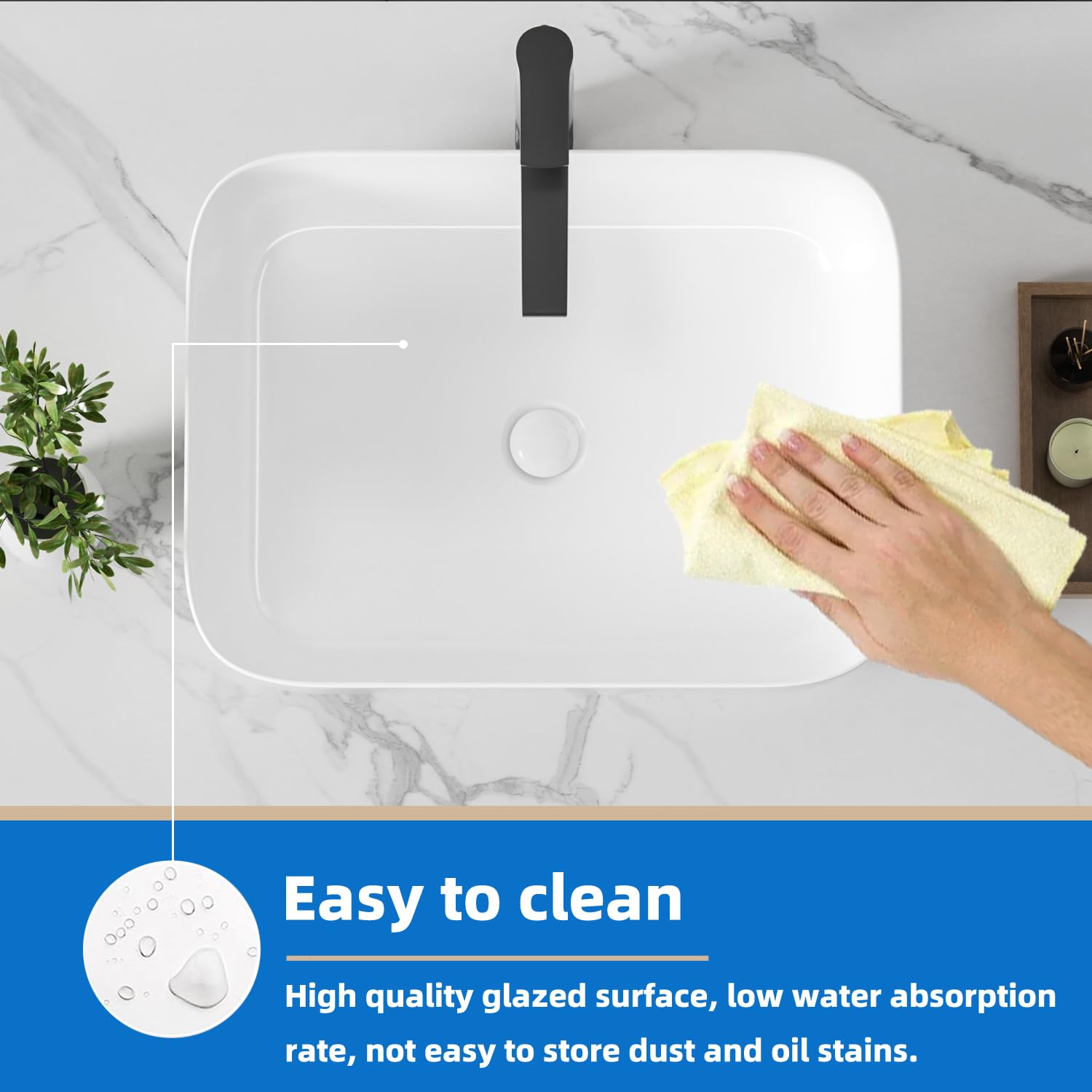 Snapklik.com : 20 Inch Rectangular And Round Corners Bathroom Vessel ...