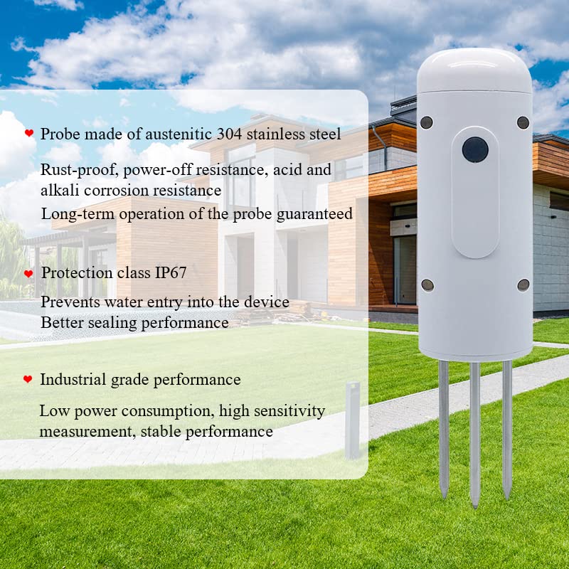 FRANKEVER Zigbee Soil Moisture, App Automatically Detect Temperature/Moisture,Compatible with ...