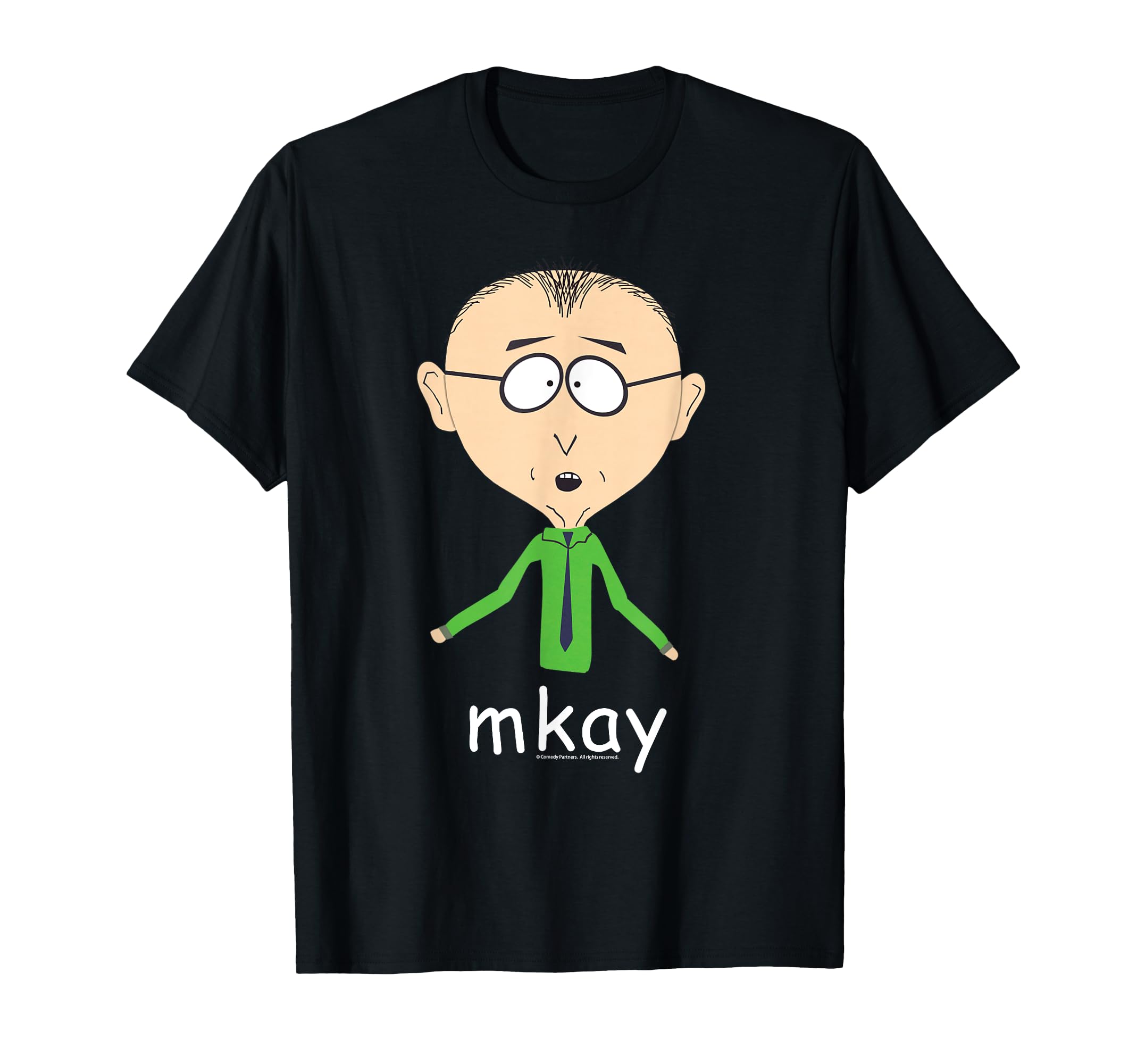 Amazon.com: South Park Mr. Mackey Mkay Black T-Shirt - Classic Fit ...
