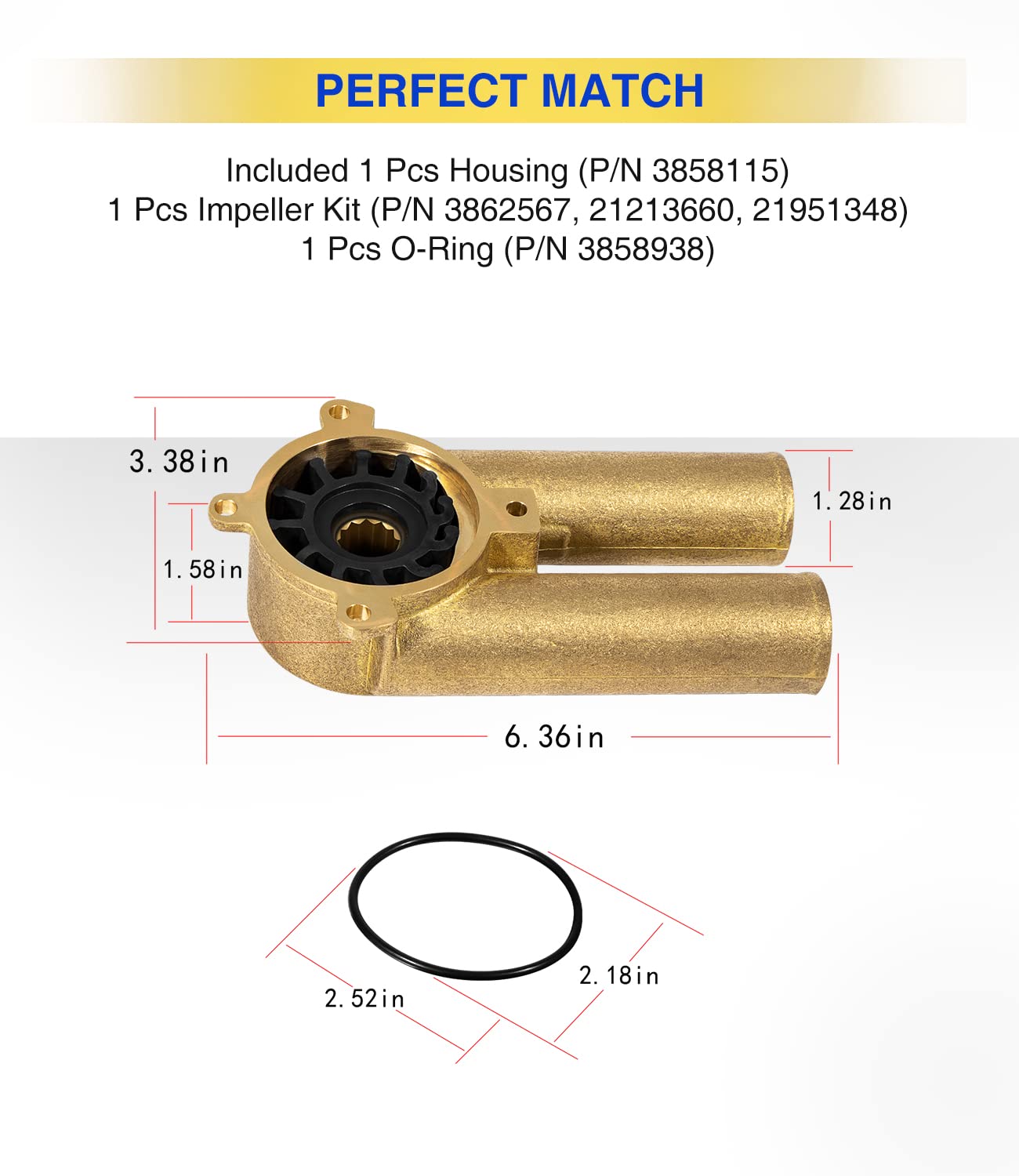 Volvo Penta Raw Water Pump Housing Raw Water Pump Housing & Impeller ...