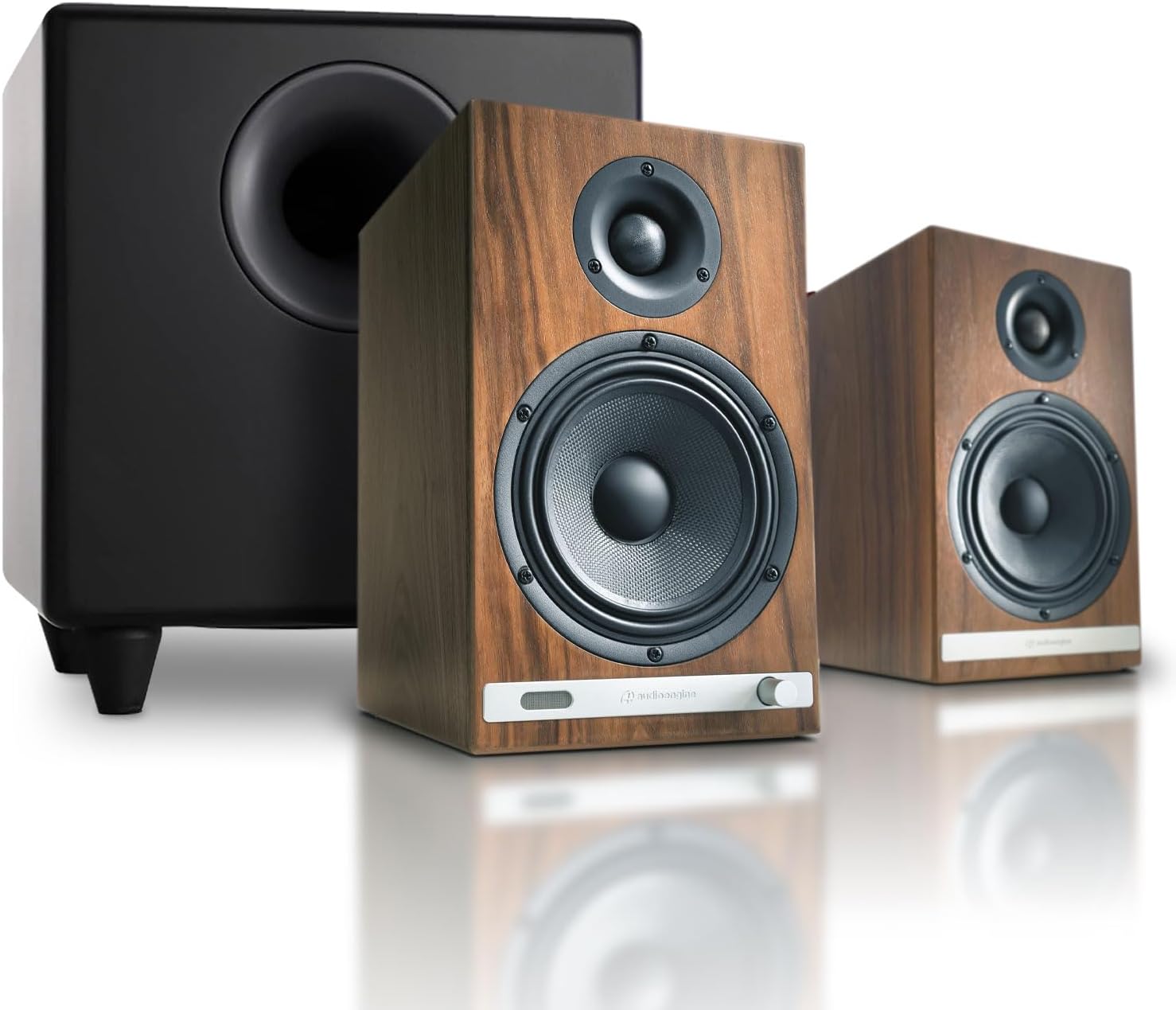 Amazon.com: Audioengine HD6 Walnut Powered Bookshelf Stereo Speakers ...