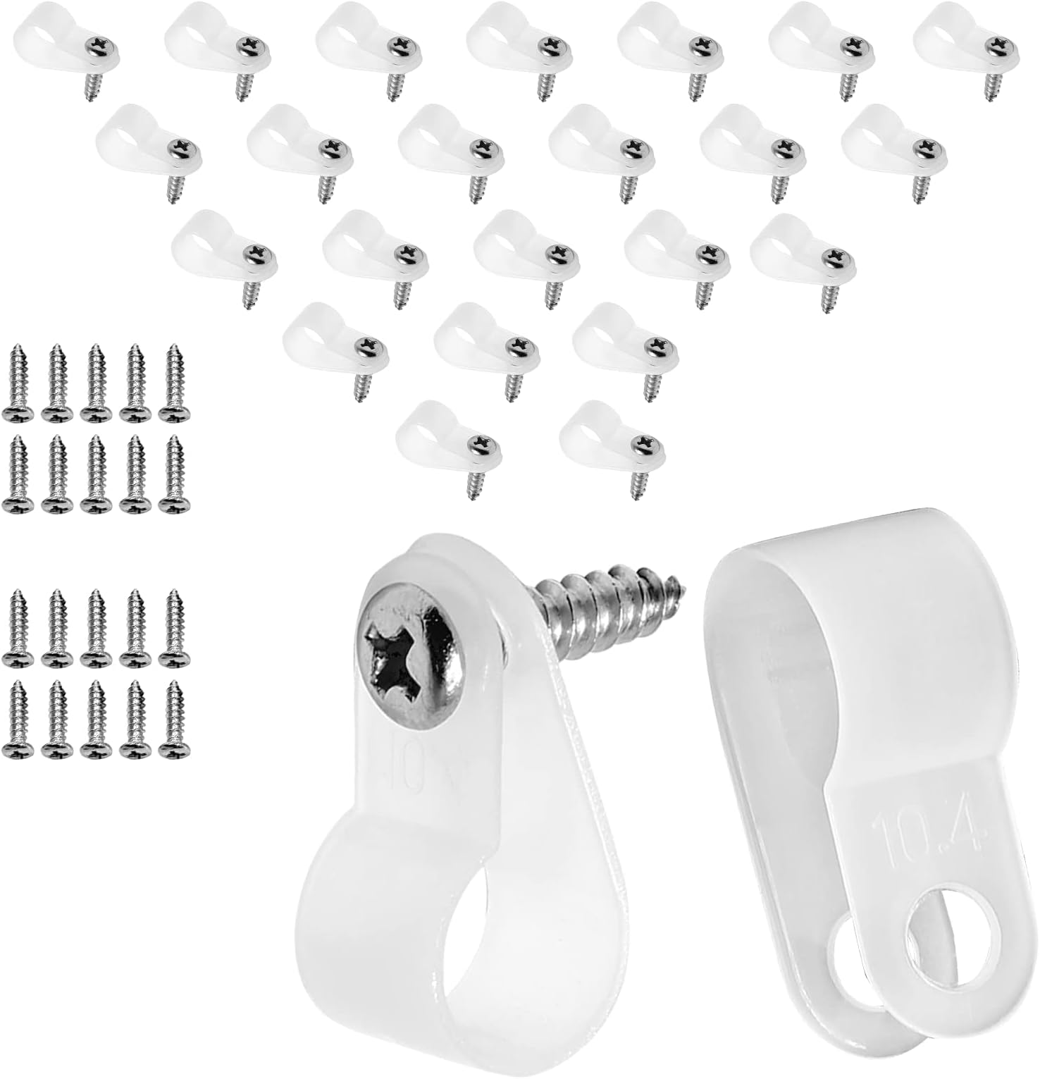 Amazon.com: Hicarer 50 Pack R-Type Cable Clip Wire Clamp, Nylon Screw ...