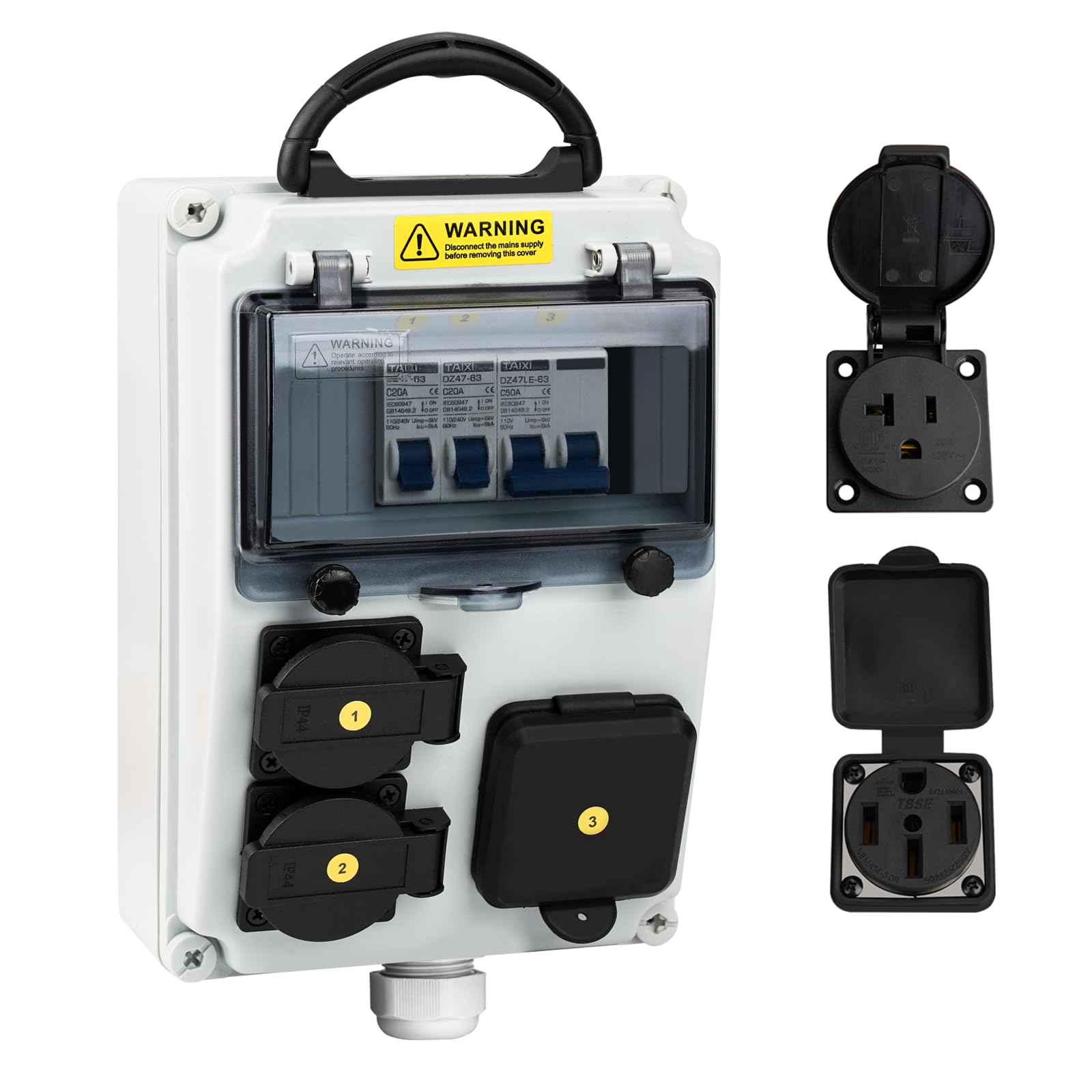 RV Power Outlet Box, RV Power Outlet Panel with Breaker, with NEMA 14 ...