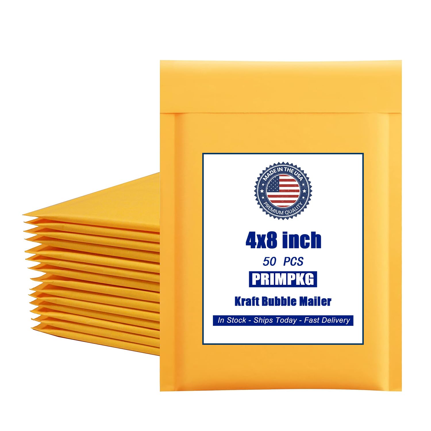 Amazon.com : PRIMPKG 4in x 7in Kraft bubble mailer, ziplock mailer ...