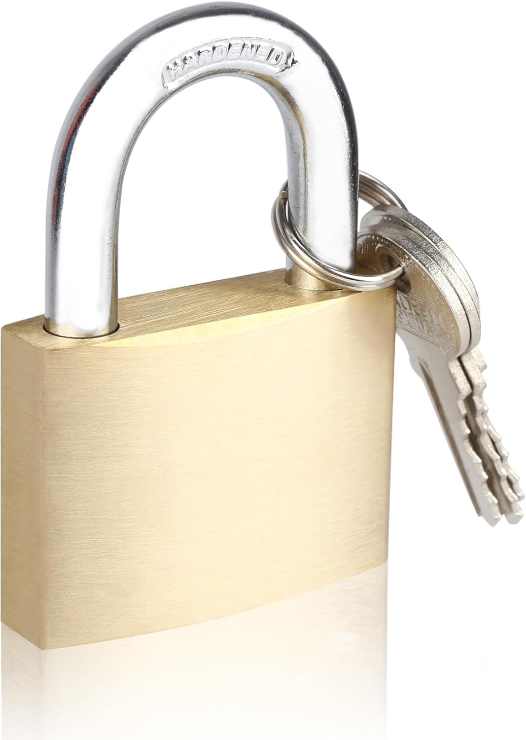 Solid Brass Padlock with 3 Keys, 50mm Wide Lock Body High-Security Lock ...