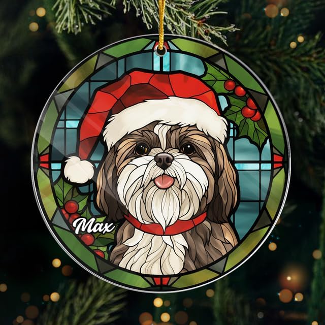 Amazon.com: Pawfect House Personalized Shih Tzu Christmas Ornament, Dog ...