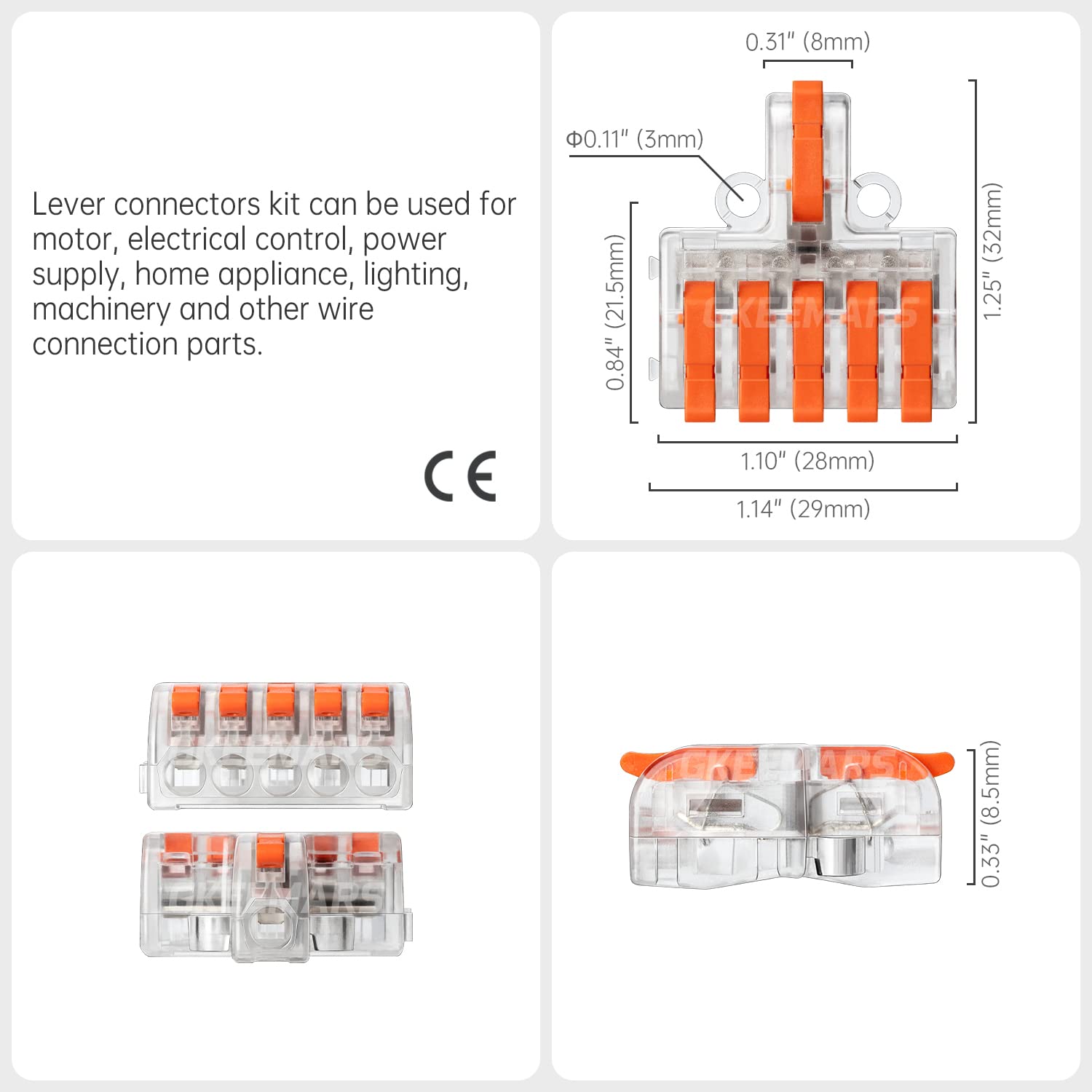 Snapklik.com : GKEEMARS 10Pcs Mini Electrical Wire Connectors, DIY ...