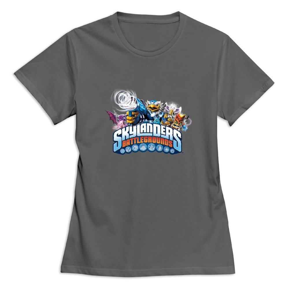 Amazon.com: Skylanders Battlegrounds Logo With Characters Logo O-Neck ...