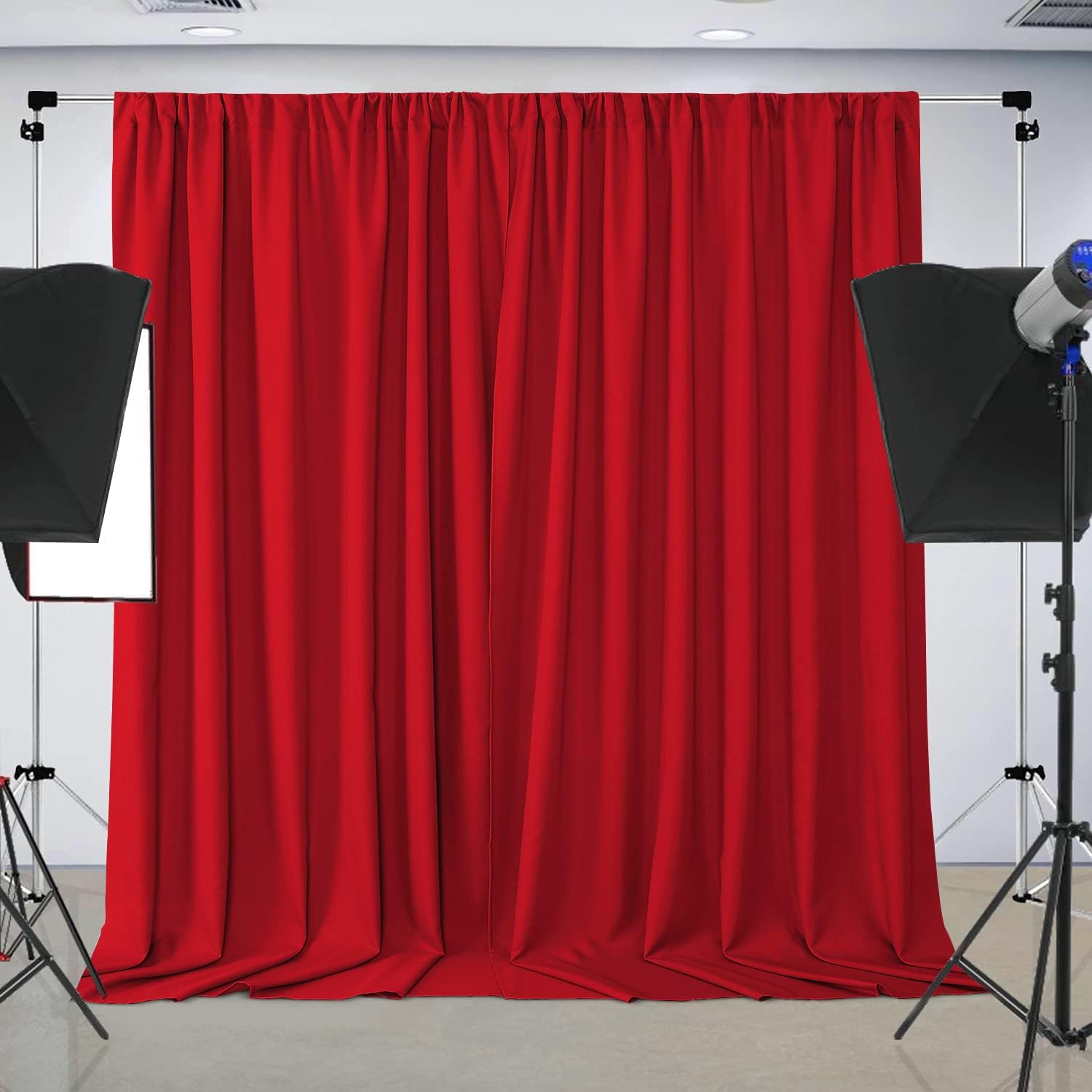 Amazon.com: 10ft x 10ft Wrinkle Free Backdrop Curtain Red&Black ...