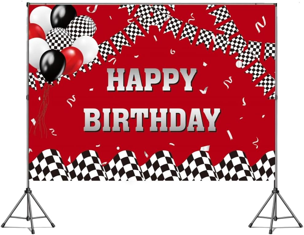 Amazon.com : INRUI Car Happy Birthday Photography Background Racing ...