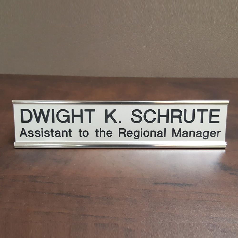Amazon.com: Dwight K. Schrute Gag Gift Desk Name Plate - Great for The ...