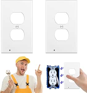 2 Pack Outlet Wall Plate with Led, Outlet Covers with Night Lights Easy ...