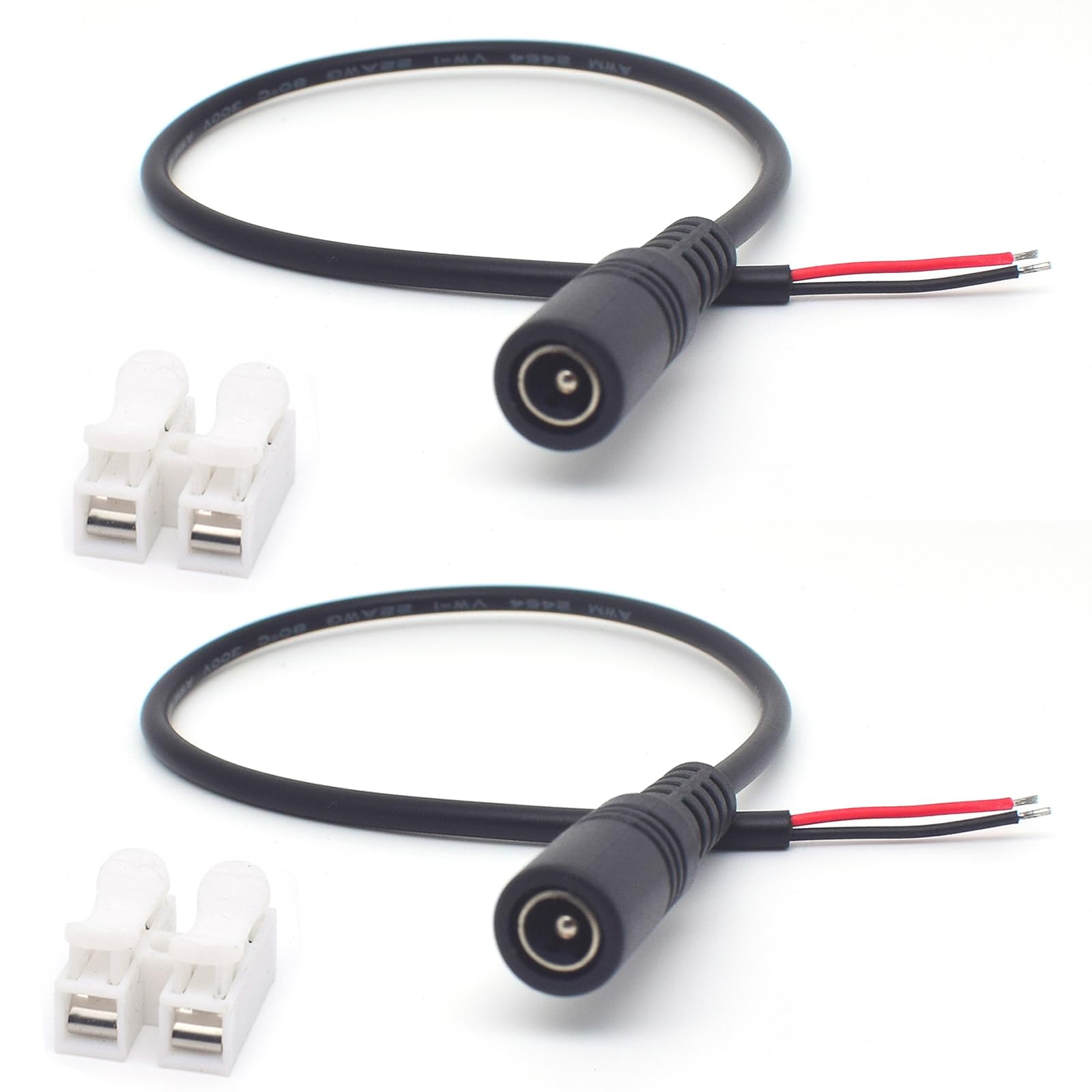 Amazon.com: ELNONE 2PCS DC Power Female Connector Plug,22AWG 0.3M/1FT 5 ...