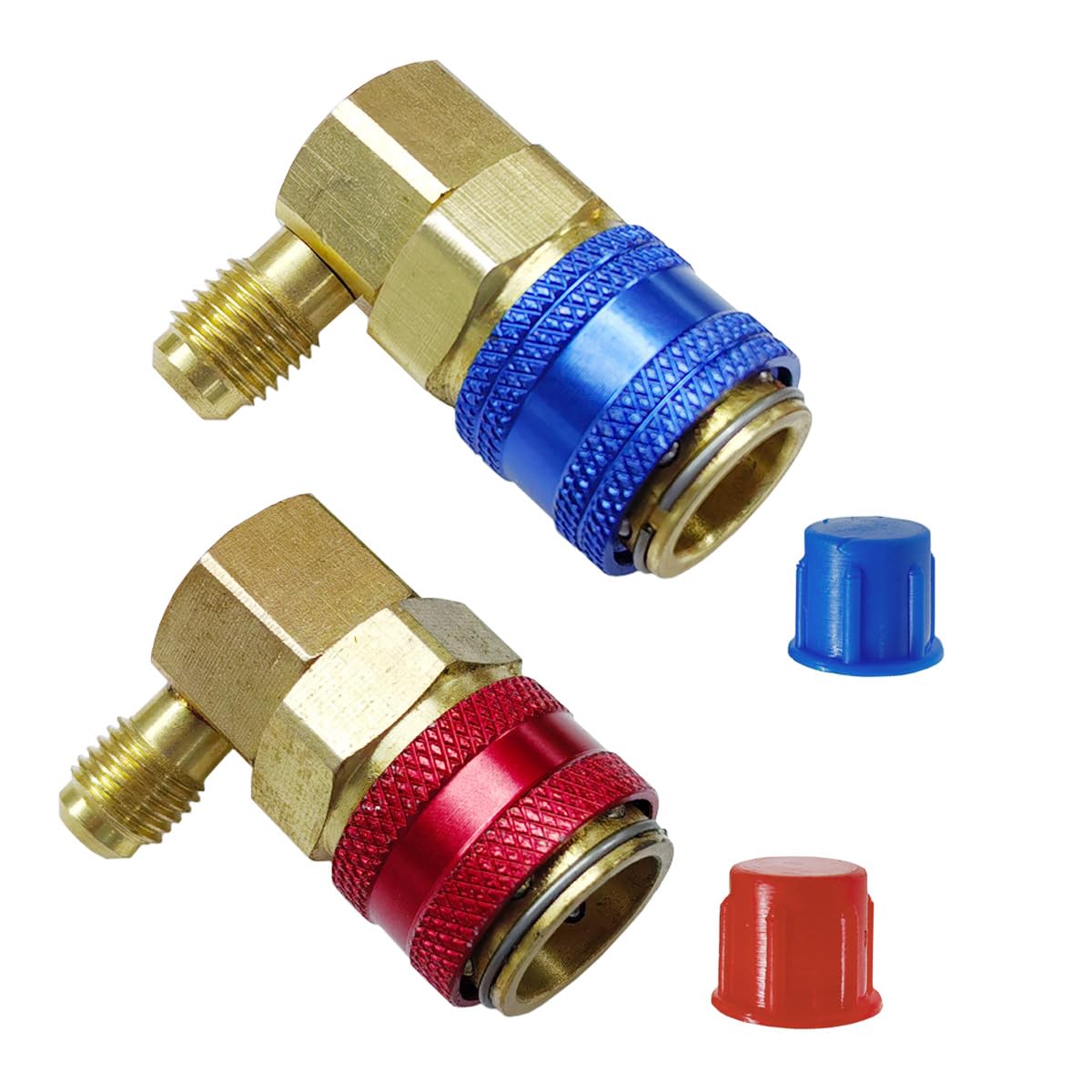 Snapklik.com : AC R134a Quick Coupler Adapter, 90 Degree Angle High Low ...