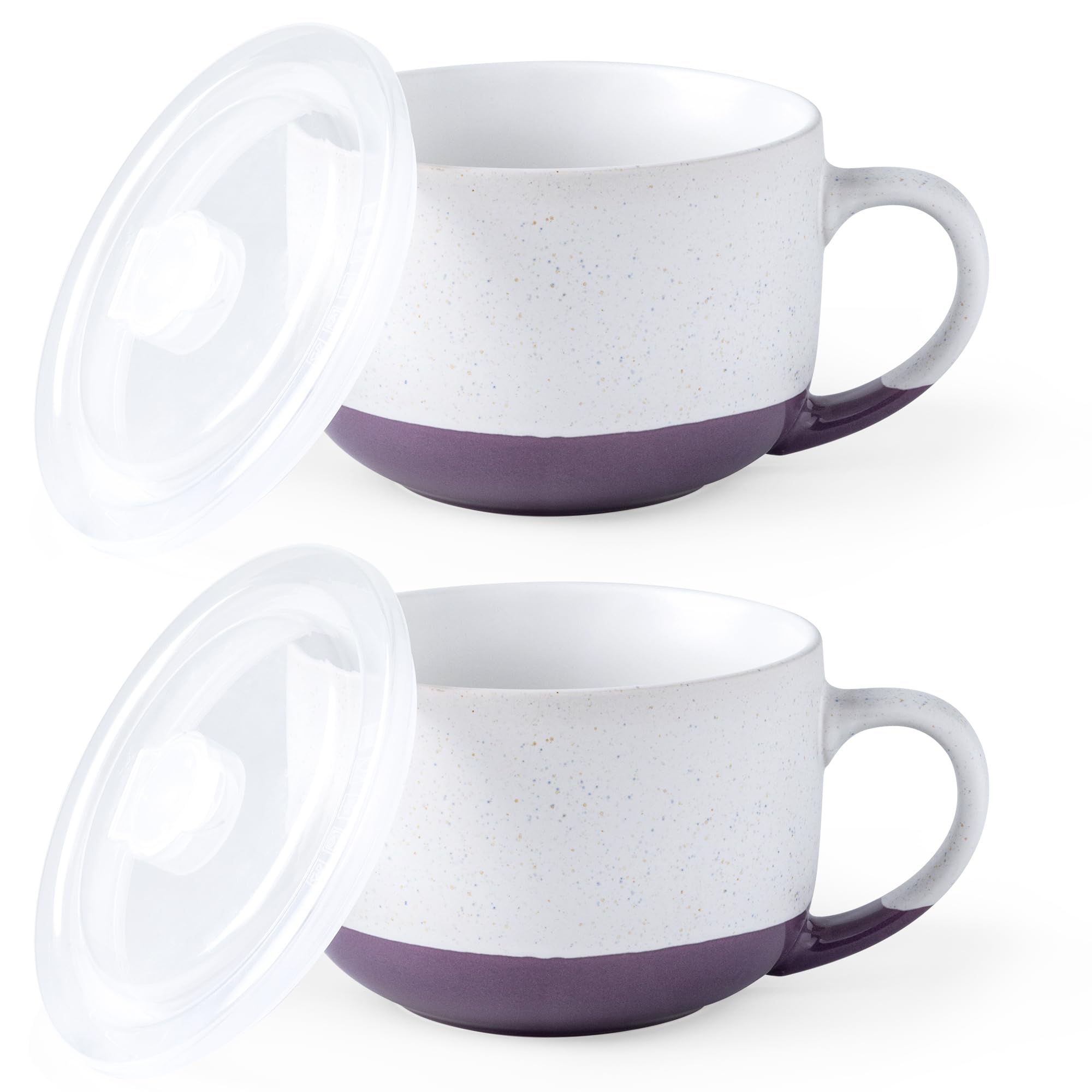 Amazon.com | AmorArc Ceramic Soup Mugs with Lid, 32 oz Large Soup Cups ...