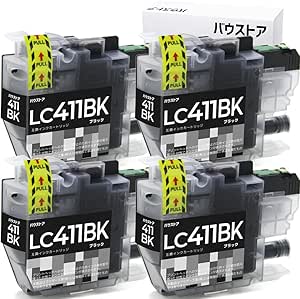 Amazon.co.jp: バウストア Brother LC411BK 互換インクカートリッジ 4個 対応機種： DCP-J928N DCP-J926N DCP-J528N DCP-J526N ...