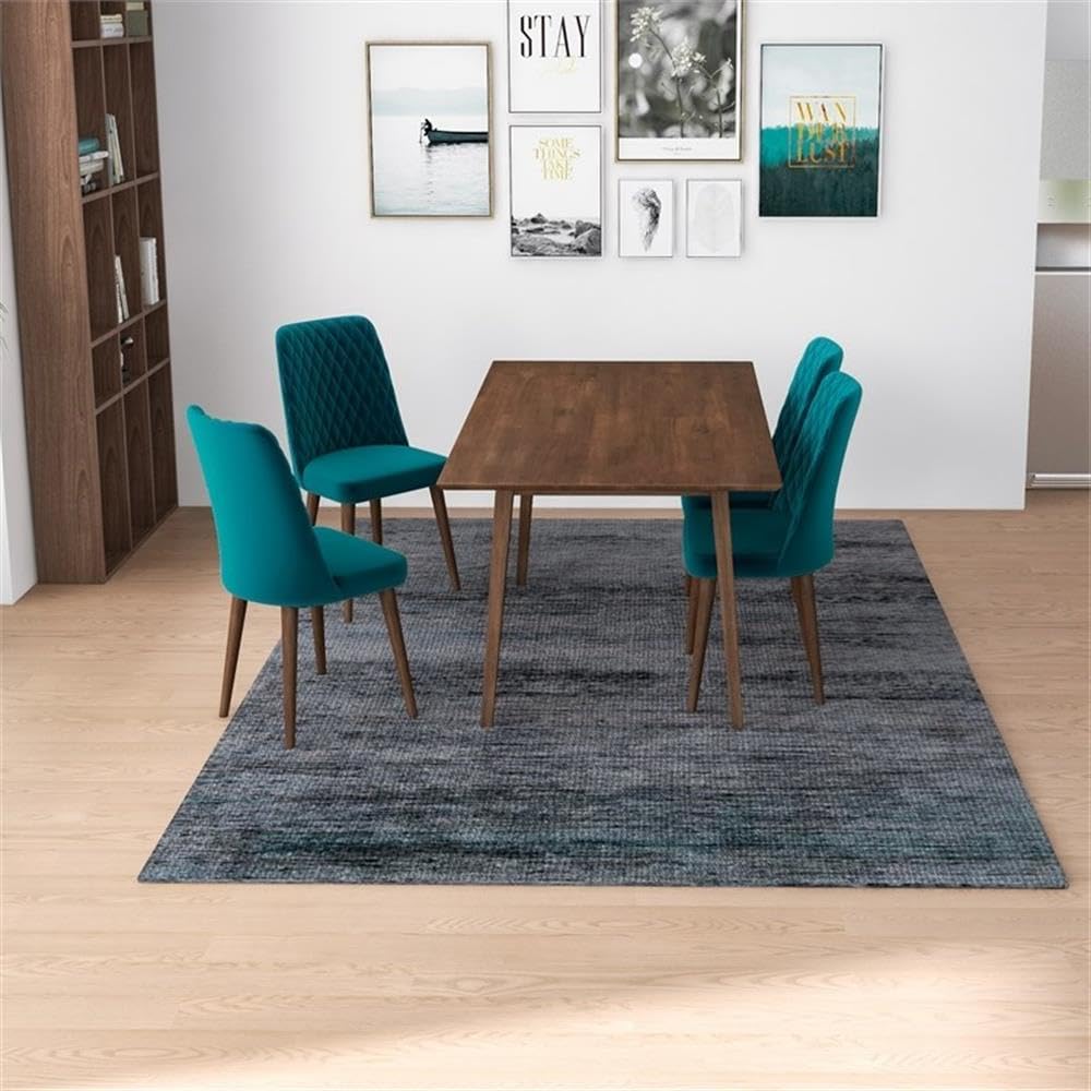 Turquoise Modern Dining Room Ideas Brown, Solid Wood Dining Table With