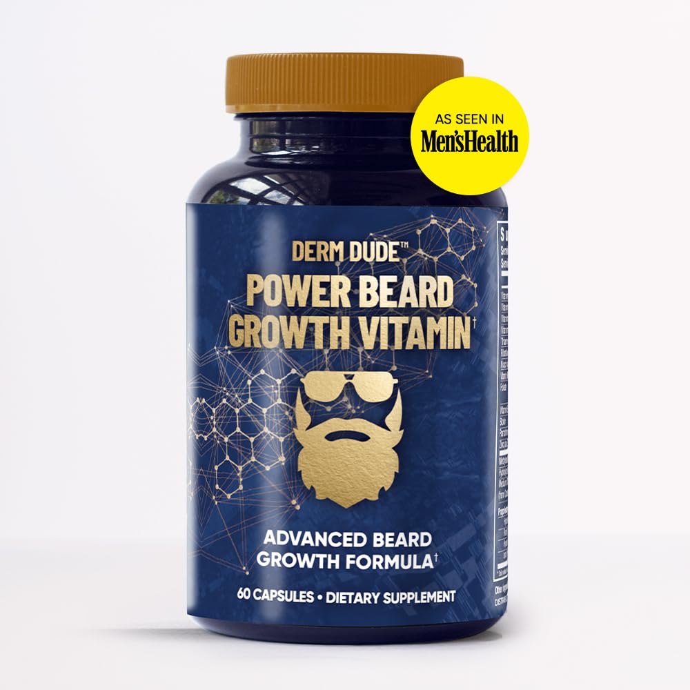 Amazon.com : Derm Dude Power Beard Growth Vitamins for Men | With ...