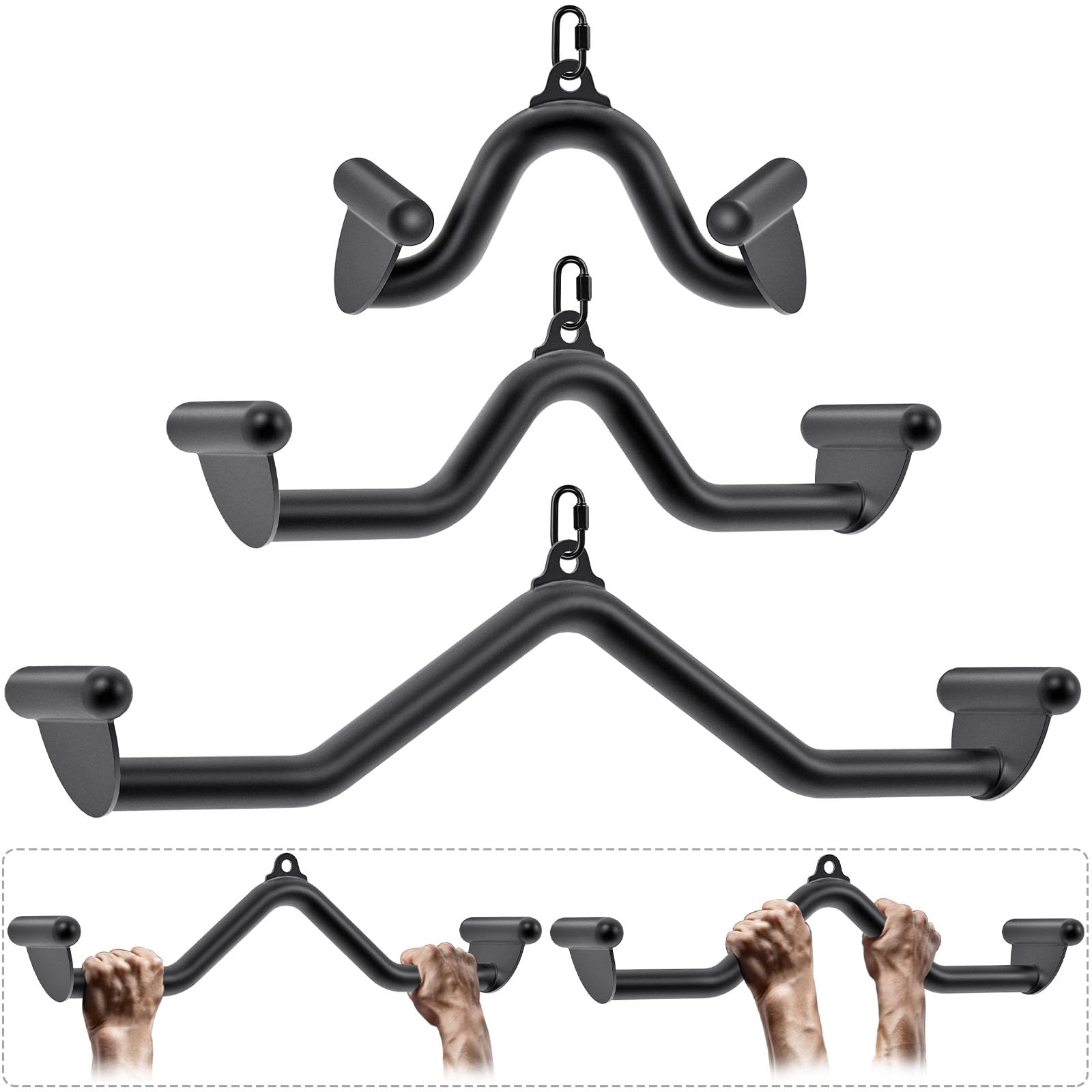 Snapklik.com : Multifunction-Grip LAT Pull Down Bars W/Heavy Duty Steel ...