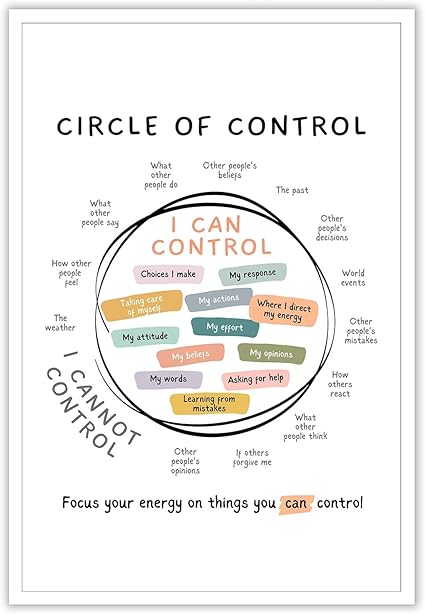 Amazon.com: Osdfem Circle Of Control Wall Art - Mental Health Poster ...