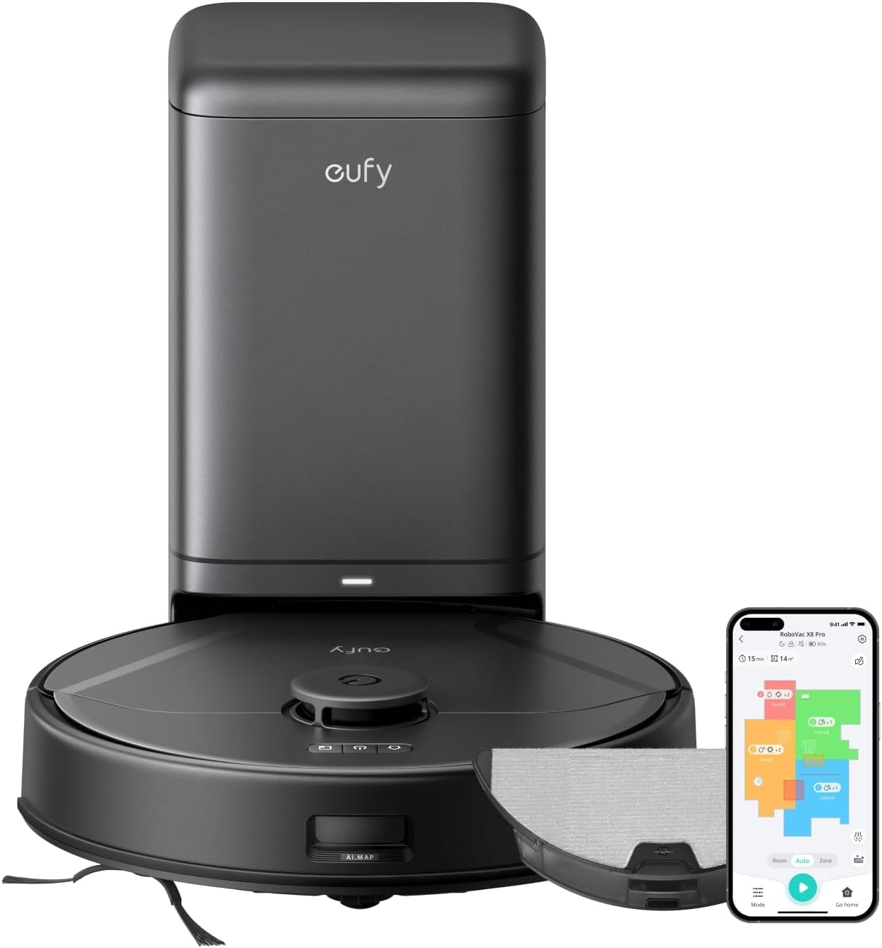 Amazon.com: eufy X8 Pro Robot Vacuum Self-Empty Station, Twin-Turbine ...