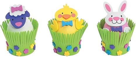 Amazon.com: Foam Easter Egg Decorating Craft Kit (One Dozen)Easter ...