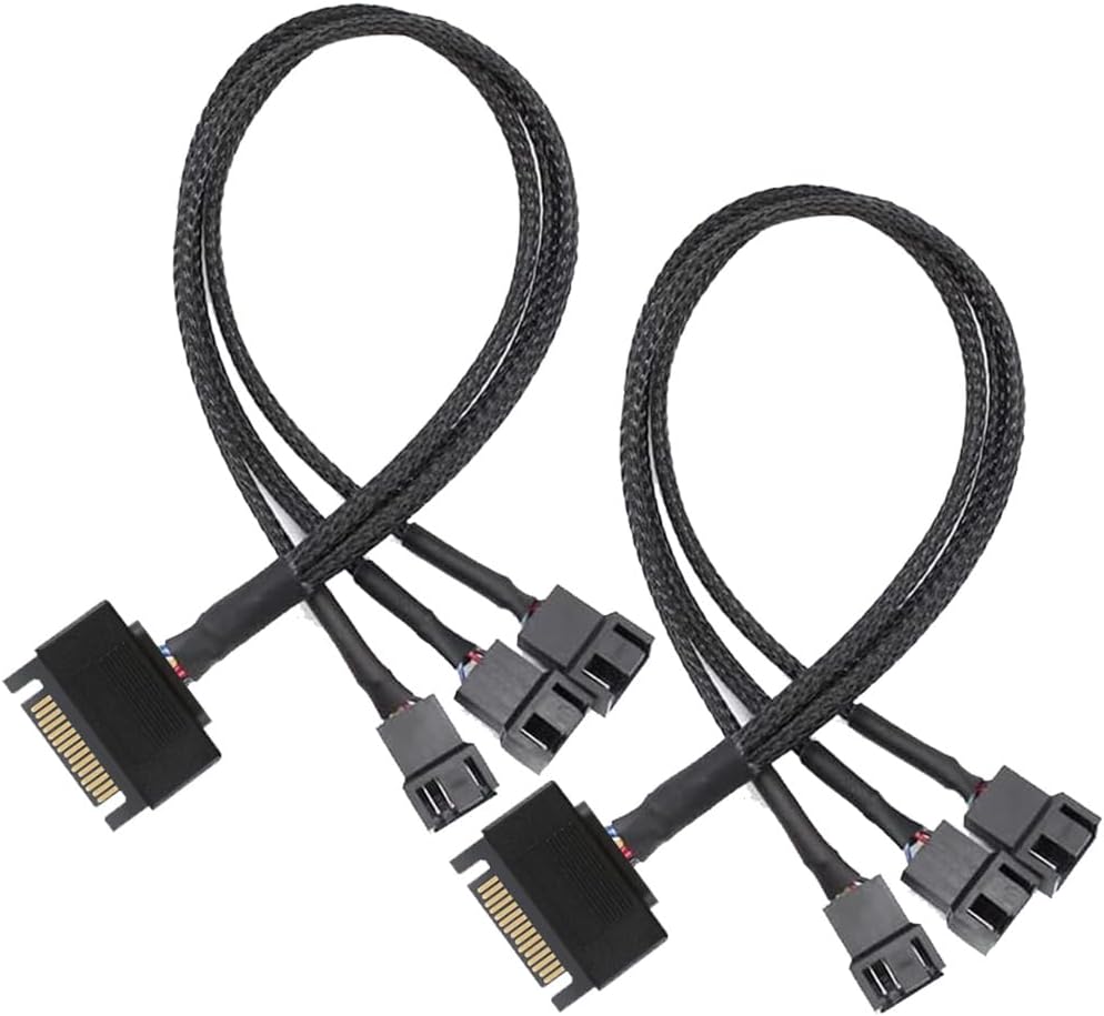 Amazon.com: OPSFALCON 2 Pack SATA to 3 Pin / 4 Pin PMW 12V PC Case Fan ...