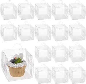 Amazon.com: BENECREAT 20 Sets PVC Transparent Gift Boxes with Handle ...