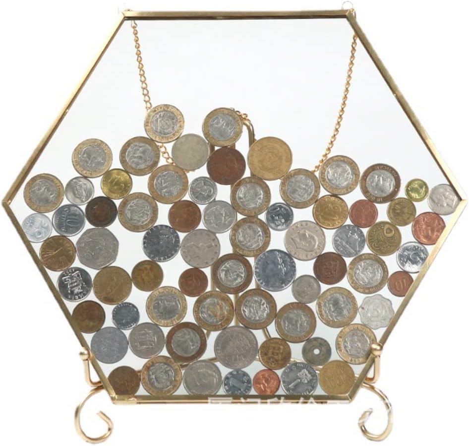Amazon.com: Ebrima Gold Glass Frame for Coin Display, Wall Hanging Coin ...