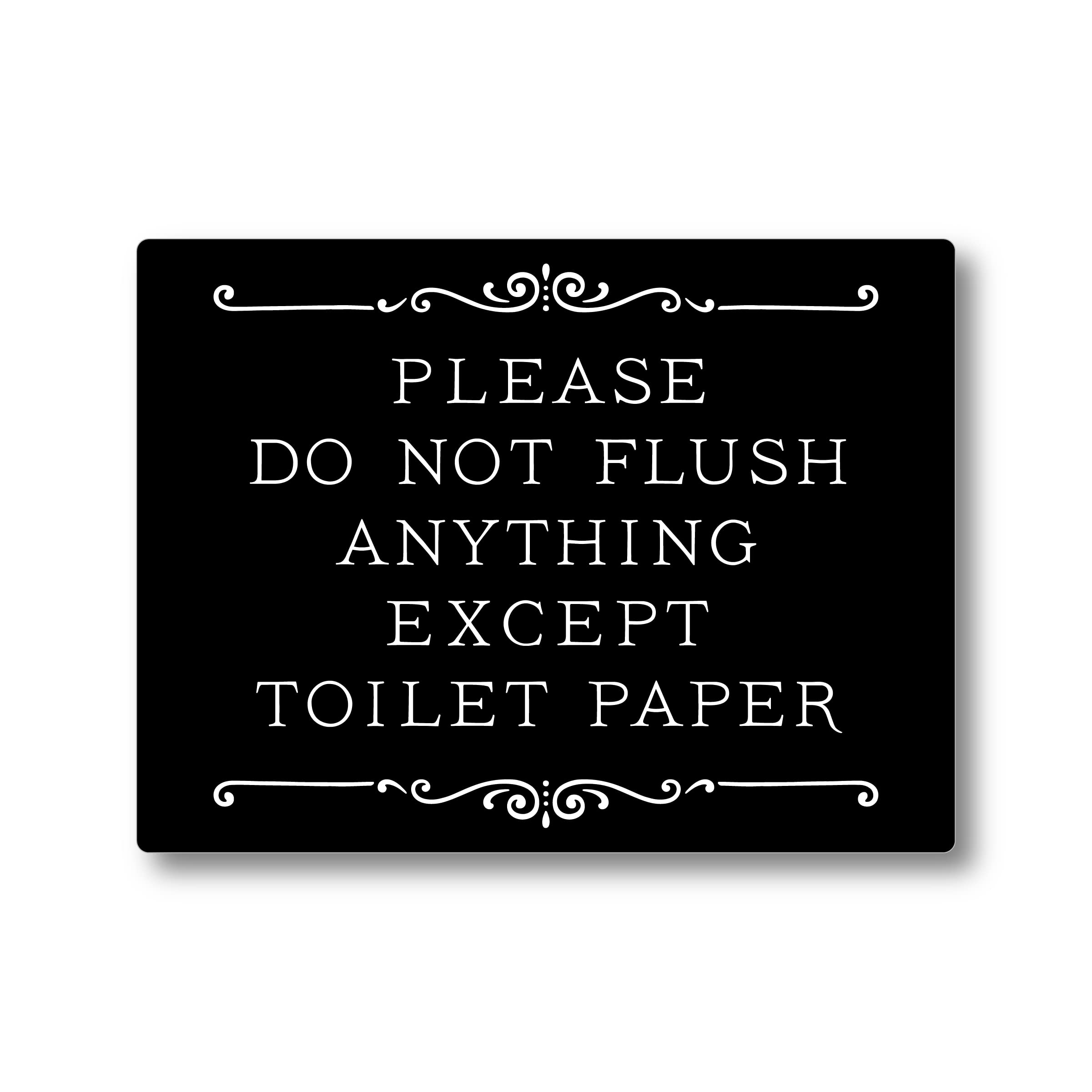 Flush Toilet Paper Only Sign
