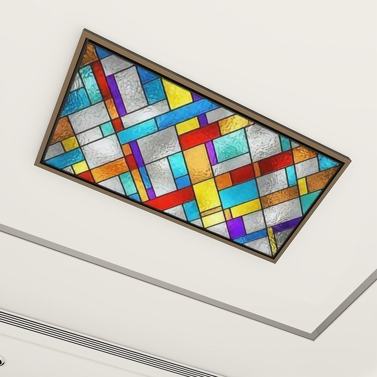 Decorative Fluorescent Light Covers for Ceiling Lights 6 Packs Stained ...