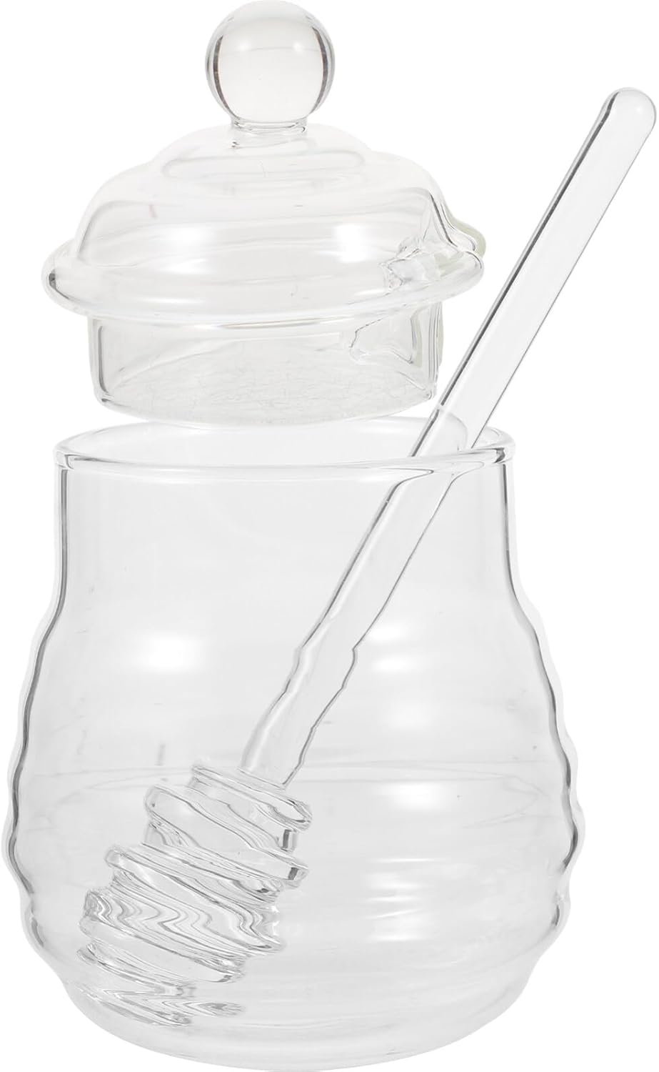 Amazon.com: BESTONZON 250ml Glass Honey Pot Clear Jam Jar Set with Lid ...