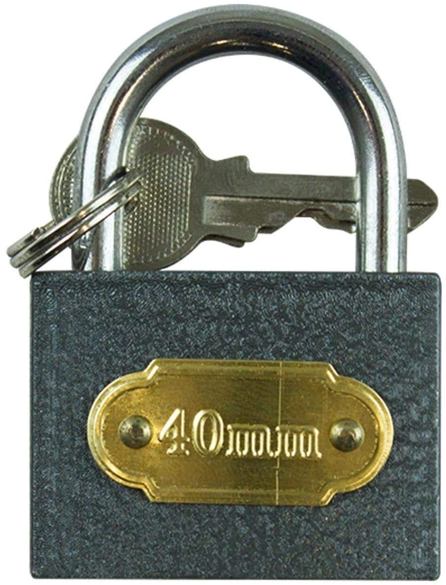 40MM HEAVY DUTY CAST IRON PADLOCK OUTDOOR SAFETY SECURITY SHACKLE WITH ...