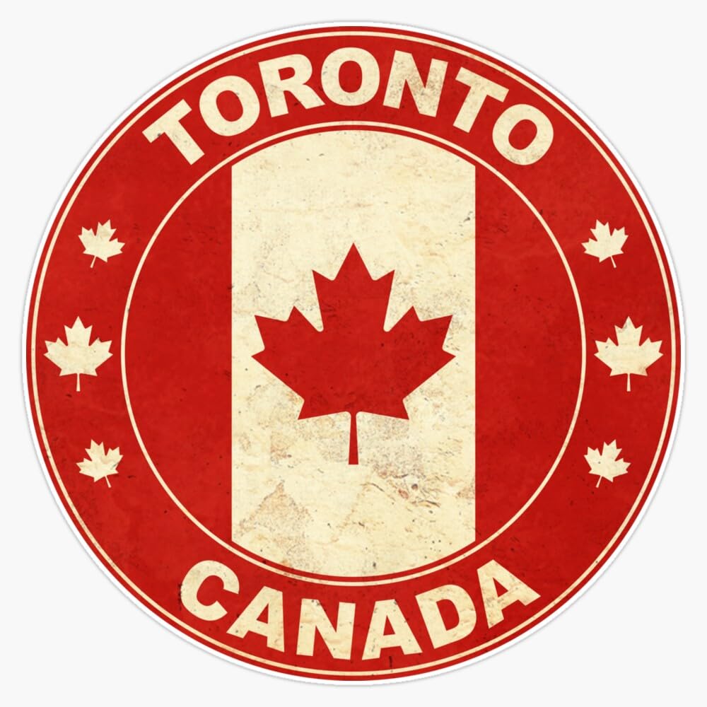 Amazon.com - Toronto Canada Vintage Circle Flag Sticker Vinyl Decal ...