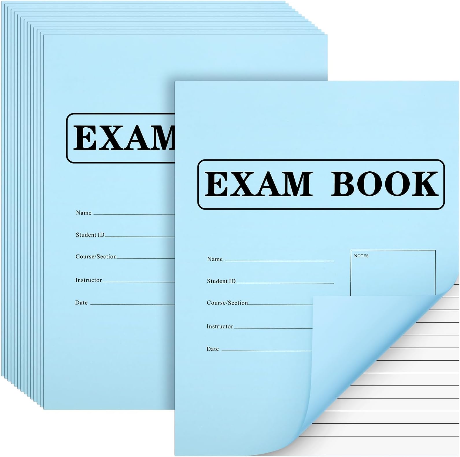 Amazon.com: ROARING SPRING Exam Blue Books, 50 Pack, 11" x 8.5", 8 ...