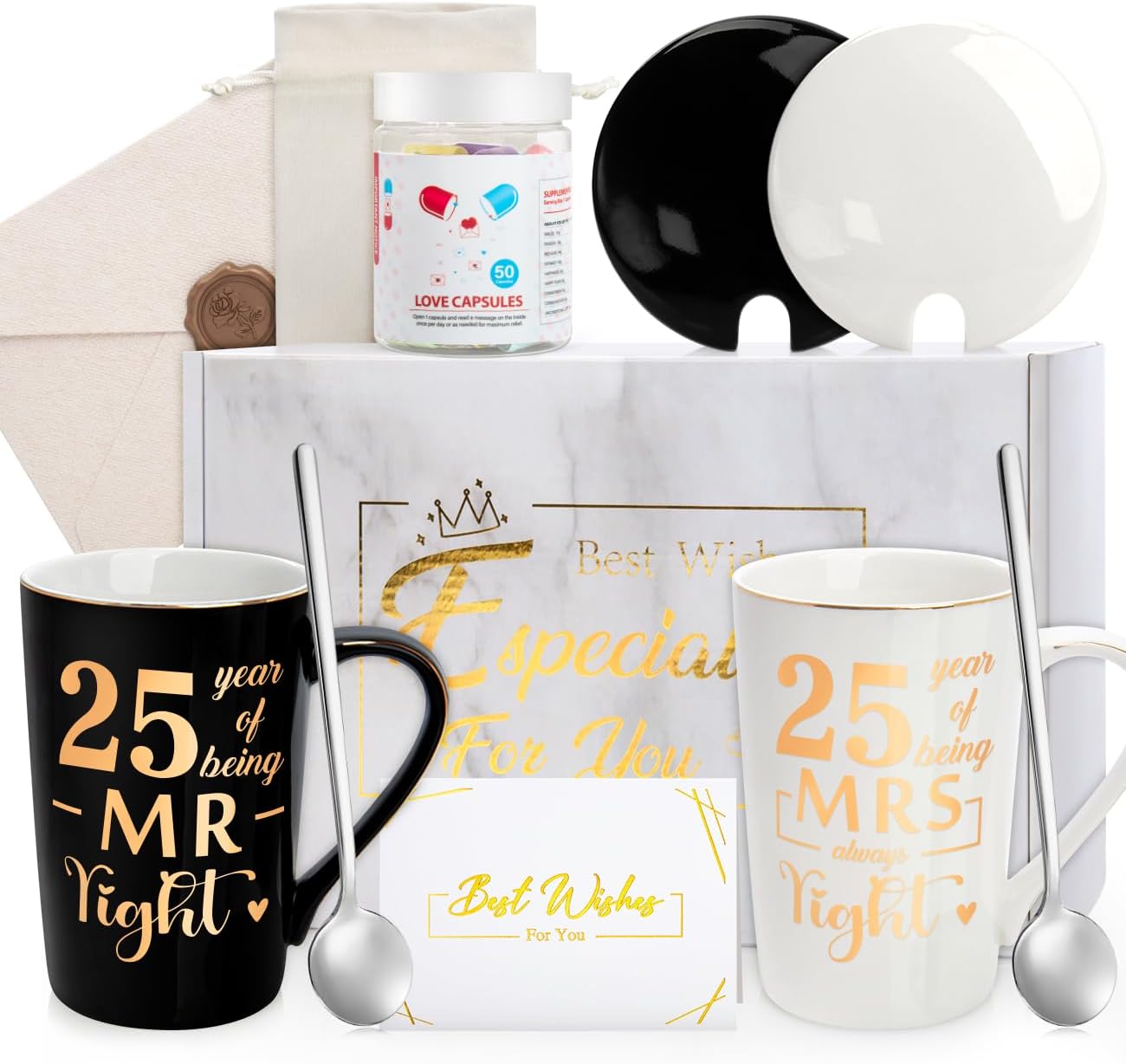 Amazon.com: TplusGo 25th Wedding Anniversary/Gifts for Couple, Husband ...