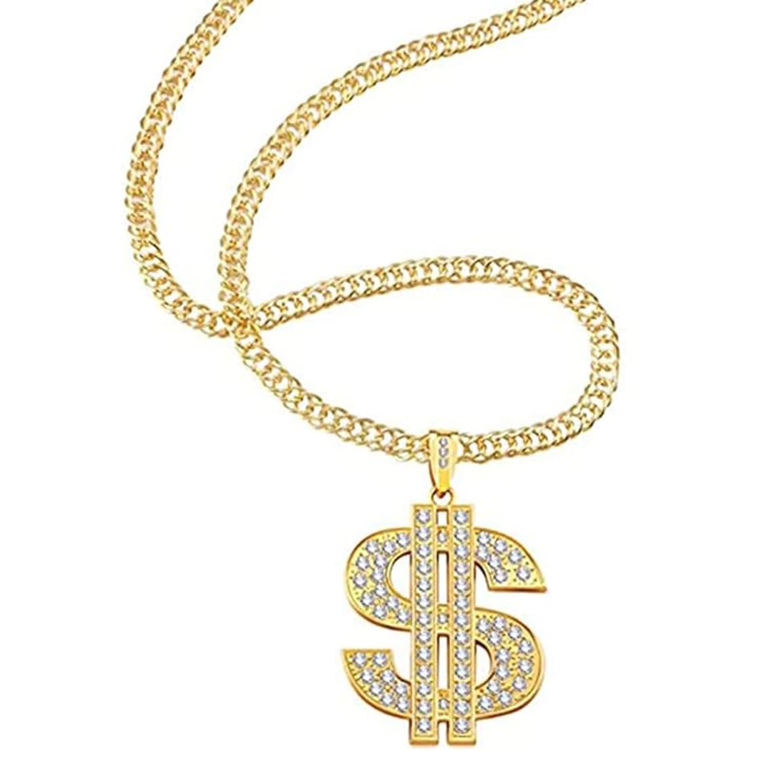 Xumann Dollar Chain, Dollar Sign Gold Necklace with Diamonds，Adjustable ...