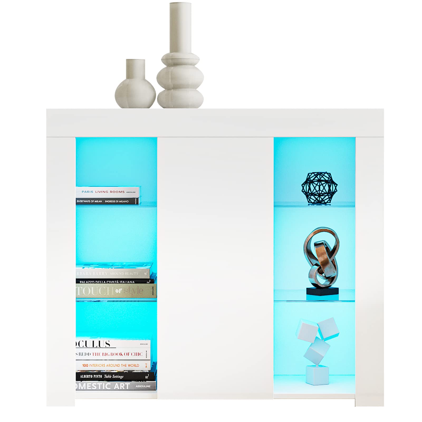 Buy YISUYA Modern Buffet Cabinet, Kitchen Sideboard Cupboard with LED ...