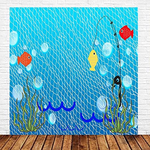 Amazon.com: LUCKBTY Gone Fishing Birthday Party Photography Backdrop ...