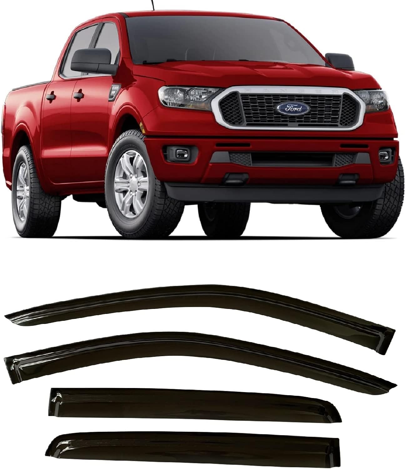 Amazon.com: 2019-2023 Tape-On Side Window Visor Deflectors Compatible ...