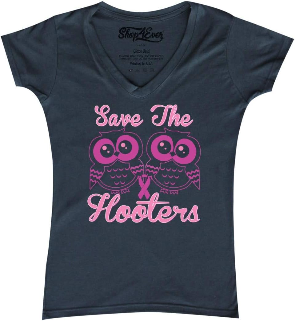Amazon.com: Save The Hooter Owls T-shirts Breast Cancer Awareness ...