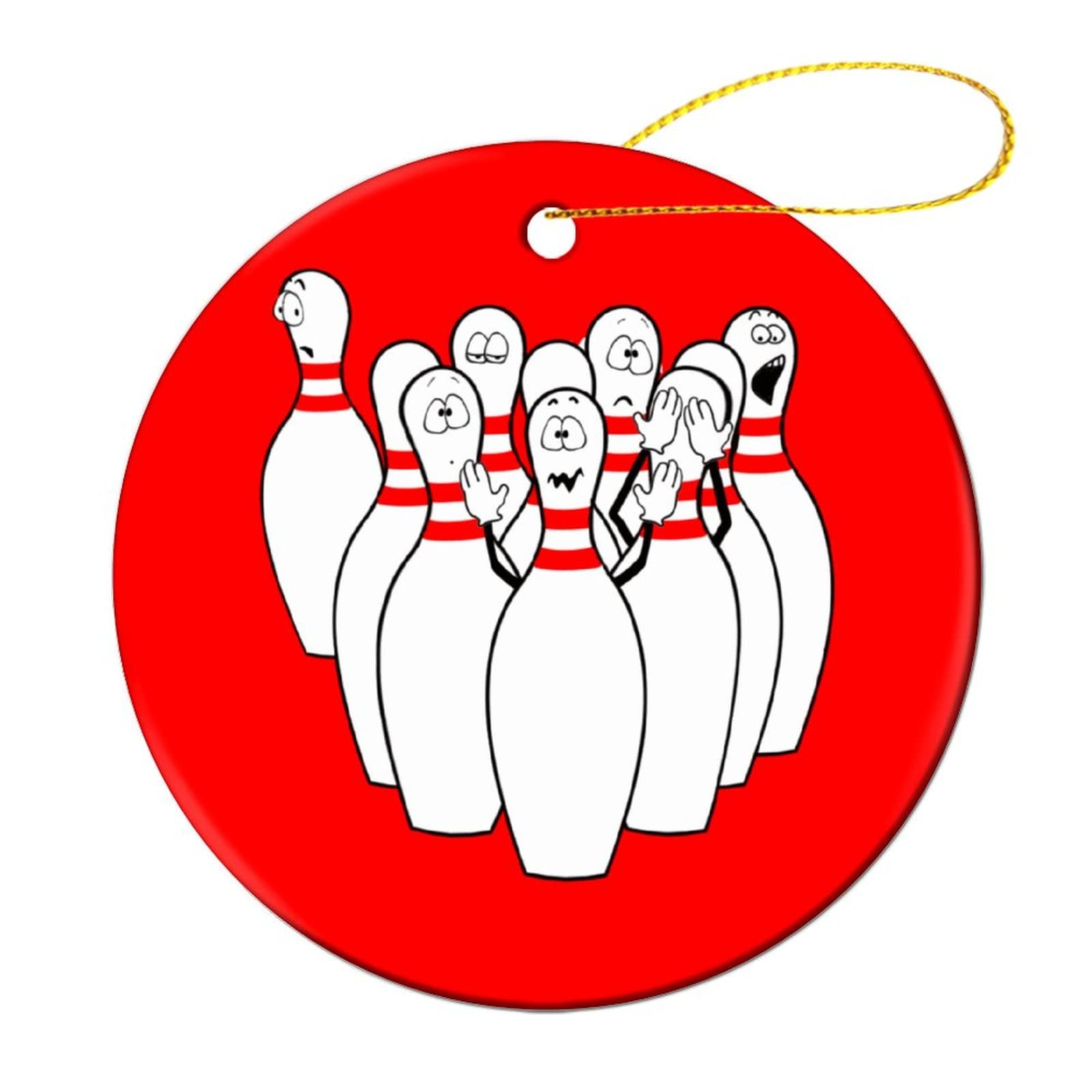 Bowling Pins With Faces Clipart