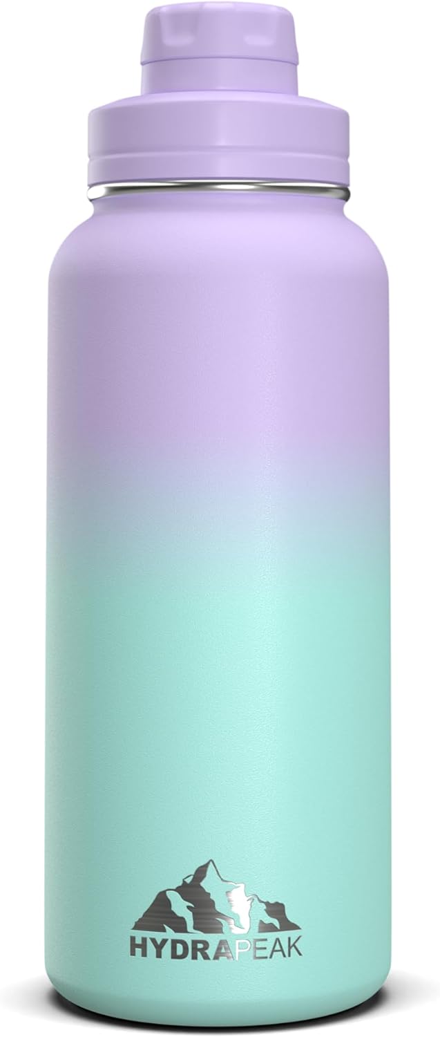 Hydrapeak 32 oz Insulated Water Bottle with Chug Lid - Reusable Leak ...