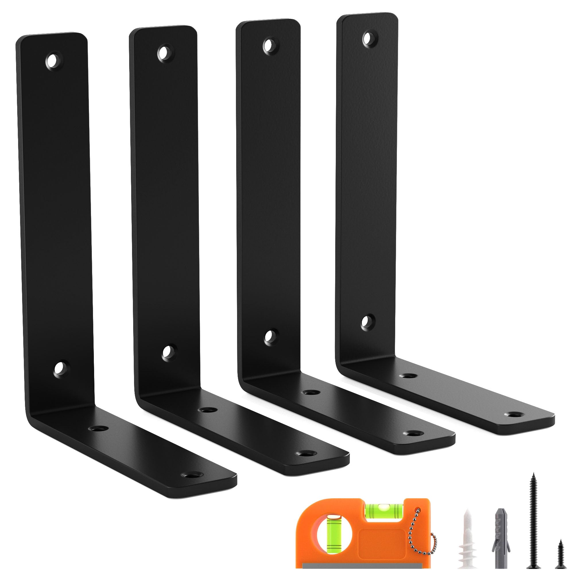 Snapklik.com : 4 Pack 10 Inch Floating L Shelf Brackets For DIY