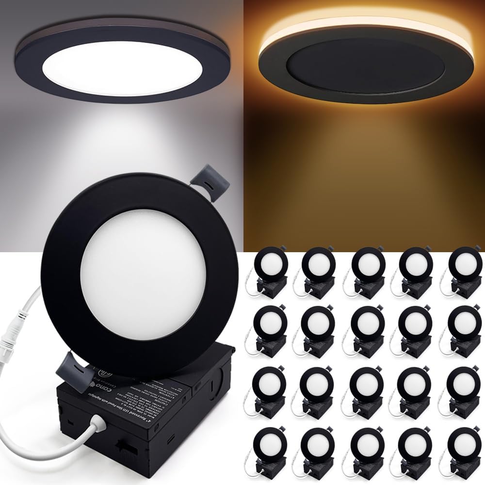 CanoLight 4" 9W Recessed LED Slim Pot Light with 2W Night Light, 2700K ...