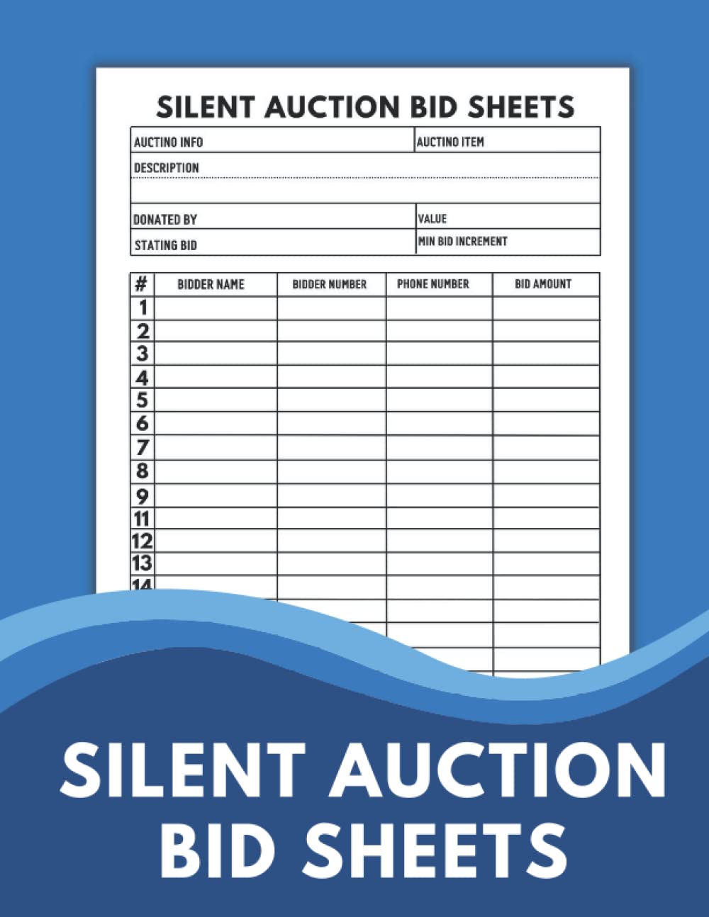 Silent Auction Bid Sheets: Large Size Fundraising Event Organizer Log ...